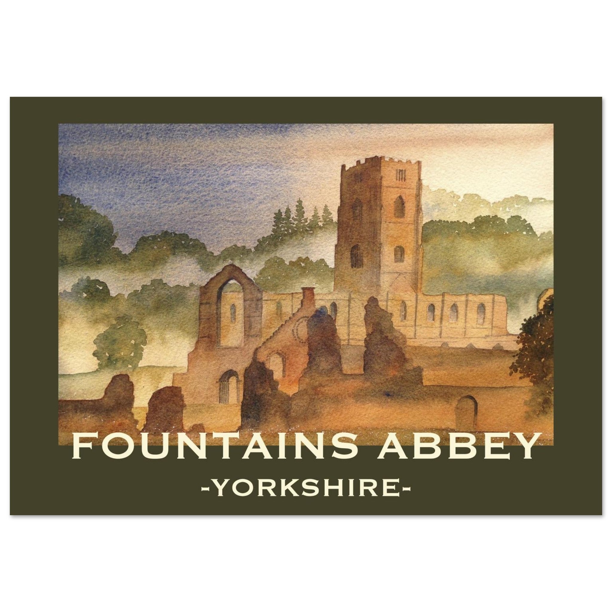 Fountains Abbey - Travel art poster – Great British Travel Posters